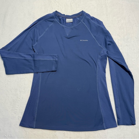 Columbia | Tops | Columbia Base Layer Top Long Sleeve Shirt Blue Womens ...
